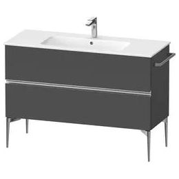 Duravit Sivida Waschtischunterbau, 2 Schubk&auml;sten, Griffleiste chrom, 1210x477x591mm, zu ME by Starck, SV4646010490000, Farbe: Graphit matt