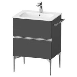 Duravit Sivida Waschtischunterbau, 2 Schubk&auml;sten, Griffleiste chrom, 610x477x591mm, zu ME by Starck, SV4643010490000, Farbe: Graphit matt