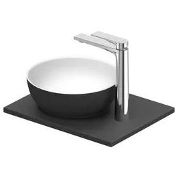 Duravit Sivida Waschtisch Set rund inklusive Konsole 410x330x123mm, 268022FI00, Farbe: Waschtisch Innen: Wei&szlig; Seidenmatt, Au&szlig;en: Dunkelgrau Matt; Konsole: Dunkelgrau