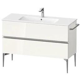 Duravit Sivida Waschtischunterbau, 2 Schubk&auml;sten, Griffleiste chrom, 1210x477x591mm, zu ME by Starck, SV4646010220000, Farbe: Wei&szlig; Hochglanz