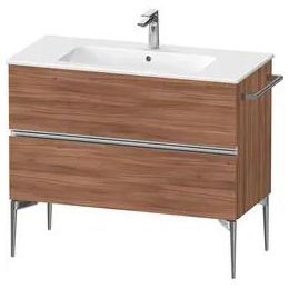 Duravit Sivida Waschtischunterbau, 2 Schubk&auml;sten, Griffleiste chrom, 1010x477x591mm, zu ME by Starck, SV4645010790000, Farbe: Nussbaum matt