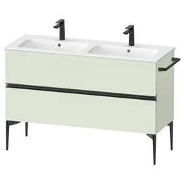 Duravit Sivida Waschtischunterbau, 2 Schubk&auml;sten, Griffleiste Diamantschwarz Matt, 1280x477x591mm, zu ME by Starck, SV46470BDHH0000, Farbe: Blassgr&uuml;n matt