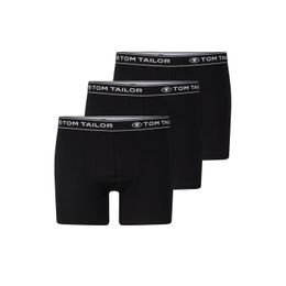 Tom Tailor Herren Mittellange Boxershorts im 3er-Pack, schwarz, Uni, Gr. L/6