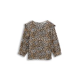 Tom Tailor Denim Damen Loose Fit Bluse, braun, Animalprint, Gr. XL