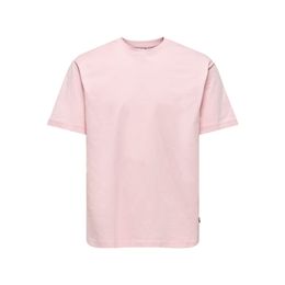 Only & Sons ONLY & SONS Herren Rundhalsshirt "ONSFRED RLX SS TEE"veiled pink, Gr. XXL, unifarben, Single Jersey, Obermaterial: 100% Baumwolle, Shirts, Baumwolle,