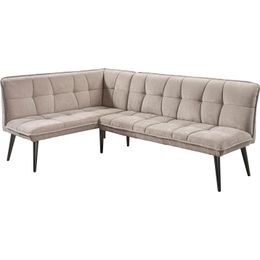 Eckbank exxpo - SOFA FASHION "Mocca Essbank, Sitzbank", beige, B:240cm H:94cm T:161cm, Sitzb&auml;nke, Eckbank, hoher Sitzkomfort, bequem und elegant, hochwertige Detailverarbeitung