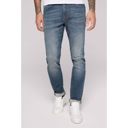 Regular-fit-Jeans CAMP DAVID, Herren, Gr. 30, L&auml;nge 34, blau (denim blau), Material: 99% Baumwolle, 1% Elasthan, Zusatz: Enth&auml;lt nichttextile Teile tierischen Ursprungs (Badge), Abriebeffekte, regular fit, Jeans, mit hoher Leibh&ouml;he