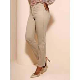 Ascari Damen Jeans im 5-Pocket-Style, beige, Gr&ouml;&szlig;e 18