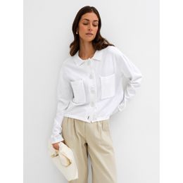 WITT Damen Strickjacke in kurzer T-Form, wei&szlig;, Gr&ouml;&szlig;e 40