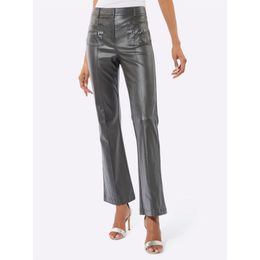 WITT Damen Hose aus Leder-Imitat, graphit, Gr&ouml;&szlig;e 42