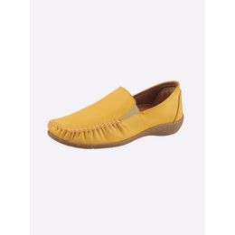 Loretta Damen Slipper mit Gummizug, gelb, Gr&ouml;&szlig;e 37