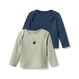 Tchibo - 2 Baby-Langarmshirts - Baby - Gr. 74/80 - blau