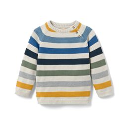 Tchibo - Kinder-Strickpullover - Herren - Gr. 122/128 - wei&szlig;/gestreift