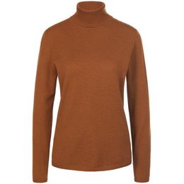 Peter Hahn - Rollkragen-Pullover aus Schurwolle und Kaschmir, braun, Gr. 38 / S - Schurwolle