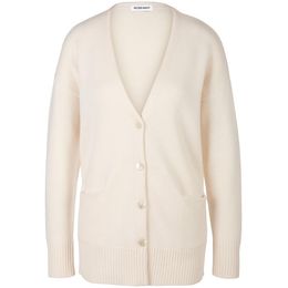 Peter Hahn - Strickjacke aus Schurwolle und Kaschmir, weiss, Gr. 42 / M - Schurwolle