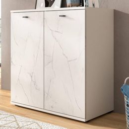 Pharao24.de Sideboard Wohnzimmer Kommode in Marmor Optik und modernem Design