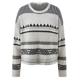 Peter Hahn - Rundhals-Pullover, grau, Gr. 44 / L - Wolle