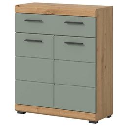 Pharao24.de Badschrank Badezimmerunterschrank 74 cm breit mit Dreht&uuml;ren