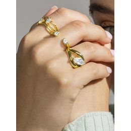 Luxenter Ring 'NATHON' Damen Gr&ouml;&szlig;e 56 goldgelb
