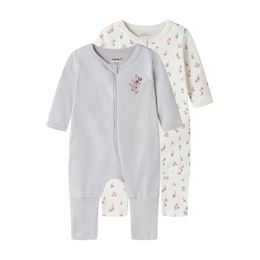 name it Schlafanzug M&auml;dchen Gr&ouml;&szlig;e 86 khaki / pastelllila / rosa / offwhite