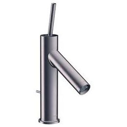 Hansgrohe AXOR Einhebel-Waschtischmischer 90 mit Pingriff und Zugstangen-Ablaufgarnitur, 10111800, Farbe: Stainless Steel Optic