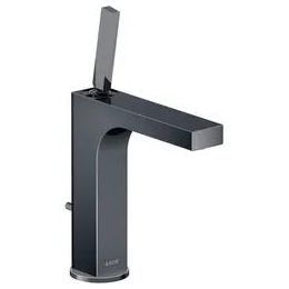 Hansgrohe AXOR Citterio Einhebel-Waschtischmischer 160, Zugstangen-Ablaufgarnitur, Ausladung 141mm, 39031330, Farbe: Polished Black Chrome