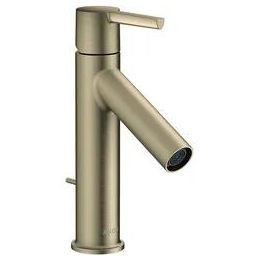 Hansgrohe AXOR Starck Einhebel-Waschtischmischer 100 CoolStart mit Hebelgriff und Zugstangen-Ablaufgarnitur, 10007820, Farbe: Brushed Nickel