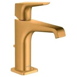 Hansgrohe AXOR Citterio E Einhebel Waschtischmischer 125 mit Hebelgriff mit Ablaufgarnitur, 36110250, Farbe: Brushed Gold Optic