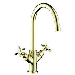hansgrohe Axor Montreux 2-Griff-Waschtischarmatur 210, Zugstangen-Ablaufgarnitur, 16502820, Farbe: Brushed Nickel