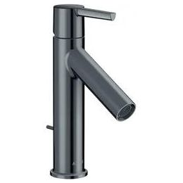 Hansgrohe AXOR Starck Einhebel-Waschtischmischer 100 CoolStart mit Hebelgriff und Zugstangen-Ablaufgarnitur, 10007330, Farbe: Polished Black Chrome