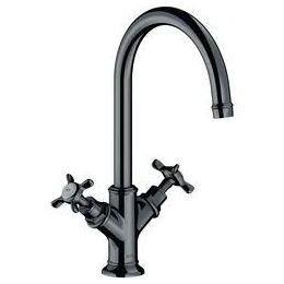 Hansgrohe AXOR Montreux Zweigriff Waschtischarmatur 210, ohne Ablaufgarnitur, 16506330, Farbe: Polished Black Chrome