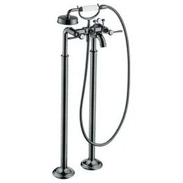 Hansgrohe AXOR Montreux 2-Griff-Wannenarmatur, Hebelgriffe, freistehend, Ausladung 234mm, 16553330, Farbe: Polished Black Chrome