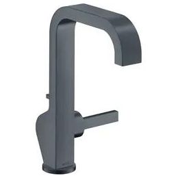 Hansgrohe AXOR Citterio Einhebel-Waschtischmischer 190, Zugstangen-Ablaufgarnitur, Ausladung 160mm, 39034340, Farbe: Brushed Black Chrome