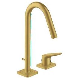 Hansgrohe AXOR Citterio M 2-Loch Waschtischmischer 160 mit Zugstangen-Ablaufgarnitur, 34132250, Farbe: Brushed Gold Optic