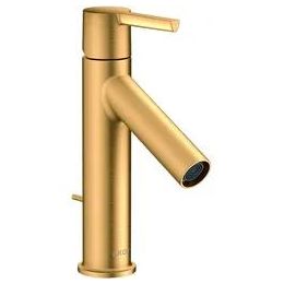 Hansgrohe AXOR Starck Einhebel-Waschtischmischer 100 CoolStart mit Hebelgriff und Zugstangen-Ablaufgarnitur, 10007950, Farbe: Brushed Brass