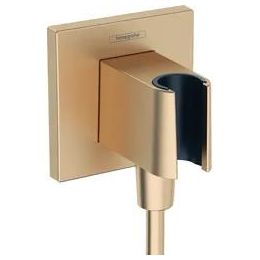 Hansgrohe FixFit E Wandanschluss, mit Brausehalter, 26889140, Farbe: Brushed Bronze