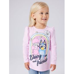 name it Shirt 'NMFJESSIE BLUEY' M&auml;dchen Gr&ouml;&szlig;e 86 blau / gelb / rosa / hellpink