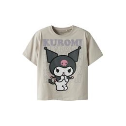 name it T-Shirt 'NKFDYKRA KUROMI' M&auml;dchen Gr&ouml;&szlig;e 146/152 taupe / graphit / helllila / wei&szlig;