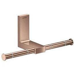 Hansgrohe AXOR UNIVERSAL Rectangular Toilettenpapierhalter, Metall, doppelt, 42657300, Farbe: Polished Red Gold