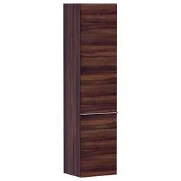 Hansgrohe Xelu Q Halbhochschrank, 400x350x1650, 2 T&uuml;ren, T&uuml;ranschlag rechts, 3 Glasfachb&ouml;den, 54142000, Farbe: M&ouml;bel Nussbaum Dunkel/Griff Chrom