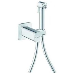 Hansgrohe AXOR Bidette Showers Bidette Handbrause 1jet EcoSmart, softsquare, f&uuml;t Mischwasser, mit Brausehalter und Brauseschlauch 1,25m, 29243000, Farbe: Chrom