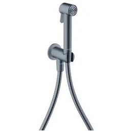 Hansgrohe AXOR Bidette Showers Bidette Handbrause 1jet EcoSmart, rund, f&uuml;r Kaltwasser, mit Brausehalter und Brauseschlauch 1,25m, 29240340, Farbe: Brushed Black Chrome