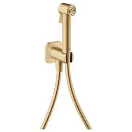 Hansgrohe AXOR Bidette Showers Bidette Handbrause 1jet EcoSmart, softsquare, f&uuml;r Kaltwasser, mit Brausehalter und Brauseschlauch 1,25m, 29241140, Farbe: Brushed Bronze
