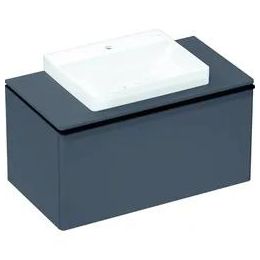 Hansgrohe Xelu Q Waschtischunterschrank, 980x550, 1 Schubkasten, f&uuml;r Konsolen mit Aufsatzwaschtisch, geschliffen, 54059670, Farbe: M&ouml;bel Diamantgrau Matt/Griff Mattschwarz