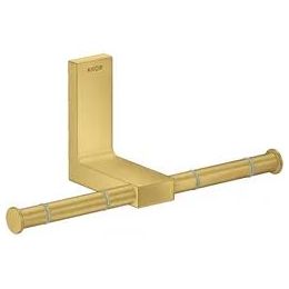 Hansgrohe AXOR UNIVERSAL Rectangular Toilettenpapierhalter, Metall, doppelt, 42657250, Farbe: Brushed Gold Optic