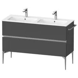 Duravit Sivida Waschtischunterbau, 2 Schubk&auml;sten, Griffleiste chrom, 1280x477x591mm, zu ME by Starck, SV4647010490000, Farbe: Graphit matt