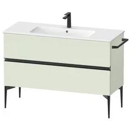 Duravit Sivida Waschtischunterbau, 2 Schubk&auml;sten, Griffleiste Diamantschwarz Matt, 1210x477x591mm, zu ME by Starck, SV46460BDHH0000, Farbe: Blassgr&uuml;n matt