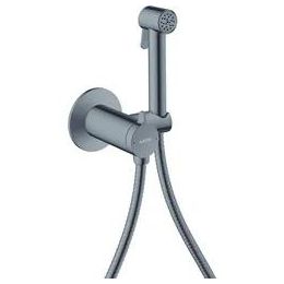 Hansgrohe AXOR Bidette Showers Bidette Handbrause 1jet EcoSmart, rund, f&uuml;r Mischwasser, mit Brausehalter und Brauseschlauch 1,25m, 29242330, Farbe: Polished Black Chrome