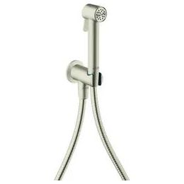Hansgrohe AXOR Bidette Showers Bidette Handbrause 1jet EcoSmart, rund, f&uuml;r Kaltwasser, mit Brausehalter und Brauseschlauch 1,25m, 29240820, Farbe: Brushed Nickel
