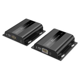 Digitus HDMI IP Extender Set, 4K/60Hz 120/200 m, One-to-Many, CAT, Schwarz